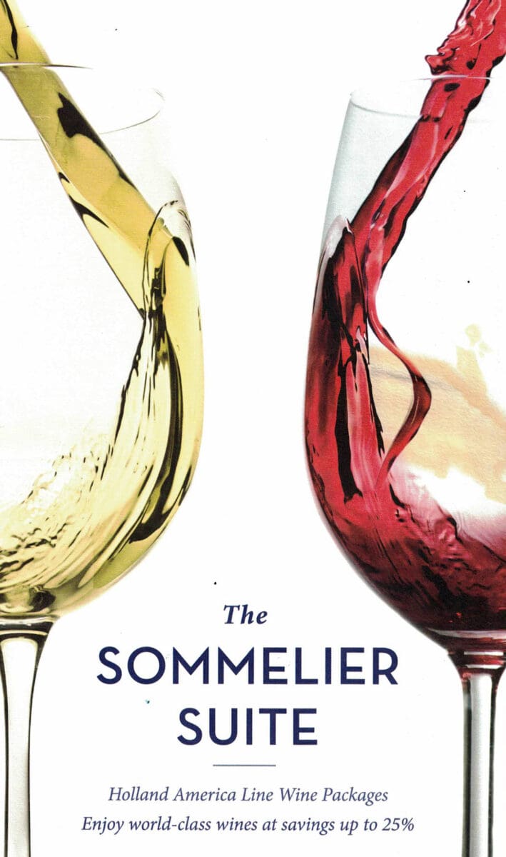 Holland America Wine Packages, Wine List and Prices